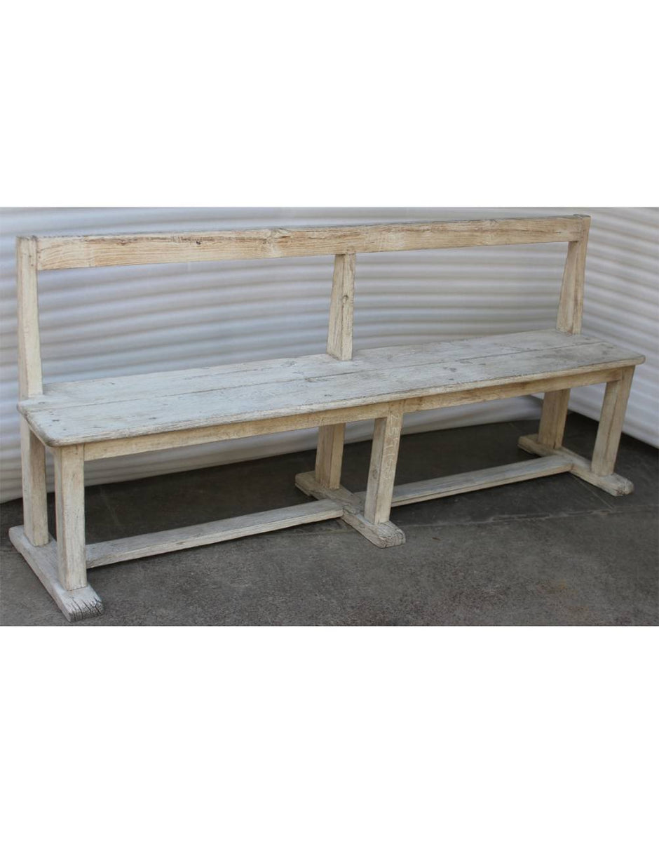 Bleached Wood Antique Bench – Conifer
